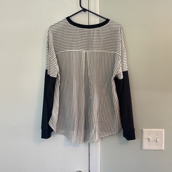 Doe & Rae | Tops | Doe Rae Blouse Size L Black And White Striped ...